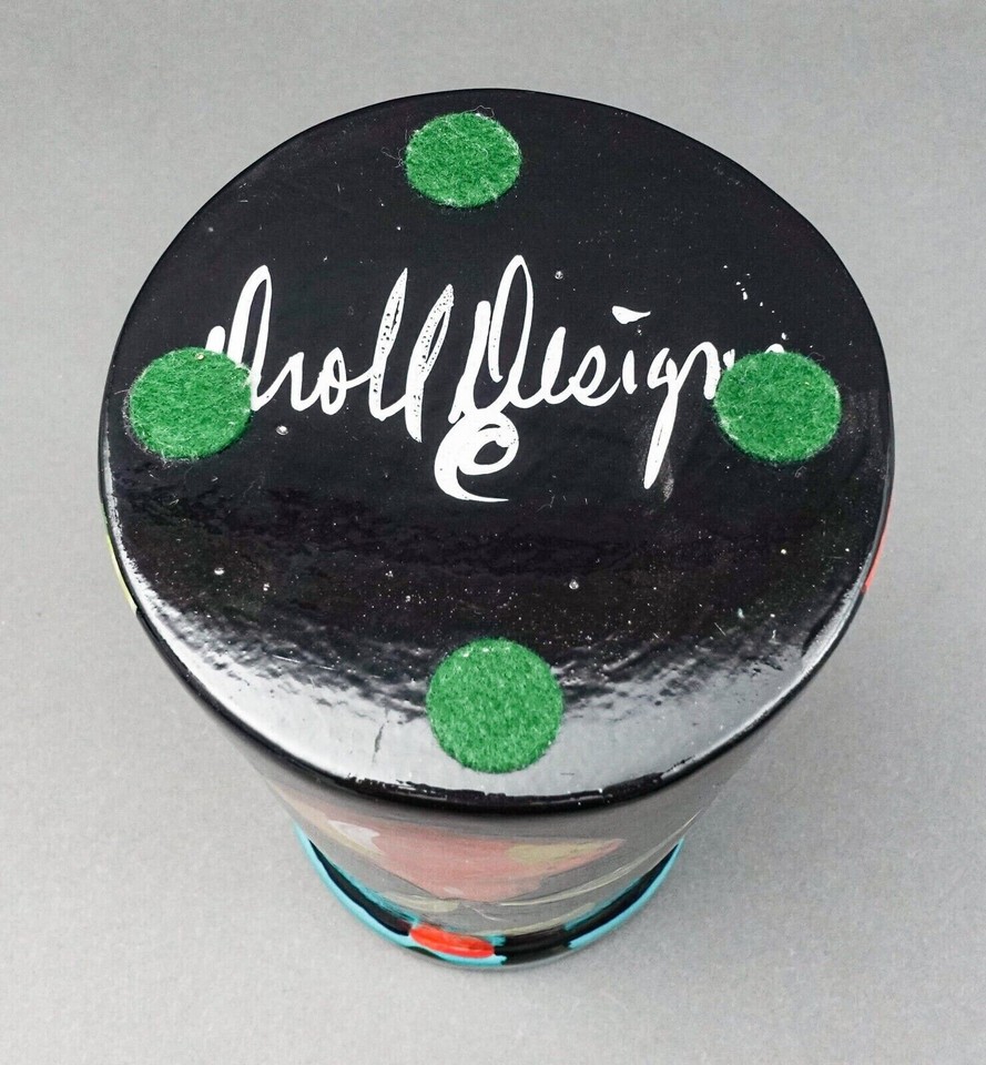 Droll Designs Hand Painted Pear Fruit Art Pottery Large Lidded Jar ...