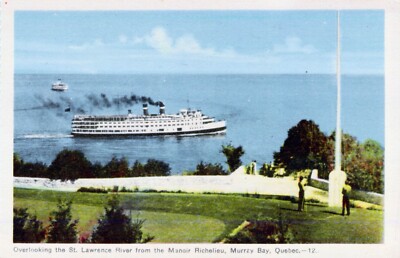 VTG Postcard St Lawrence River from the Manoir Richelieu, Murray Bay ...
