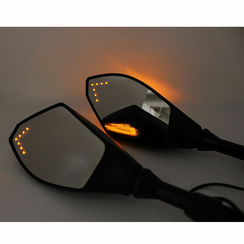 Motorcycle LED Turn Signal Light Integrated Indicator Rearview Mirrors ...