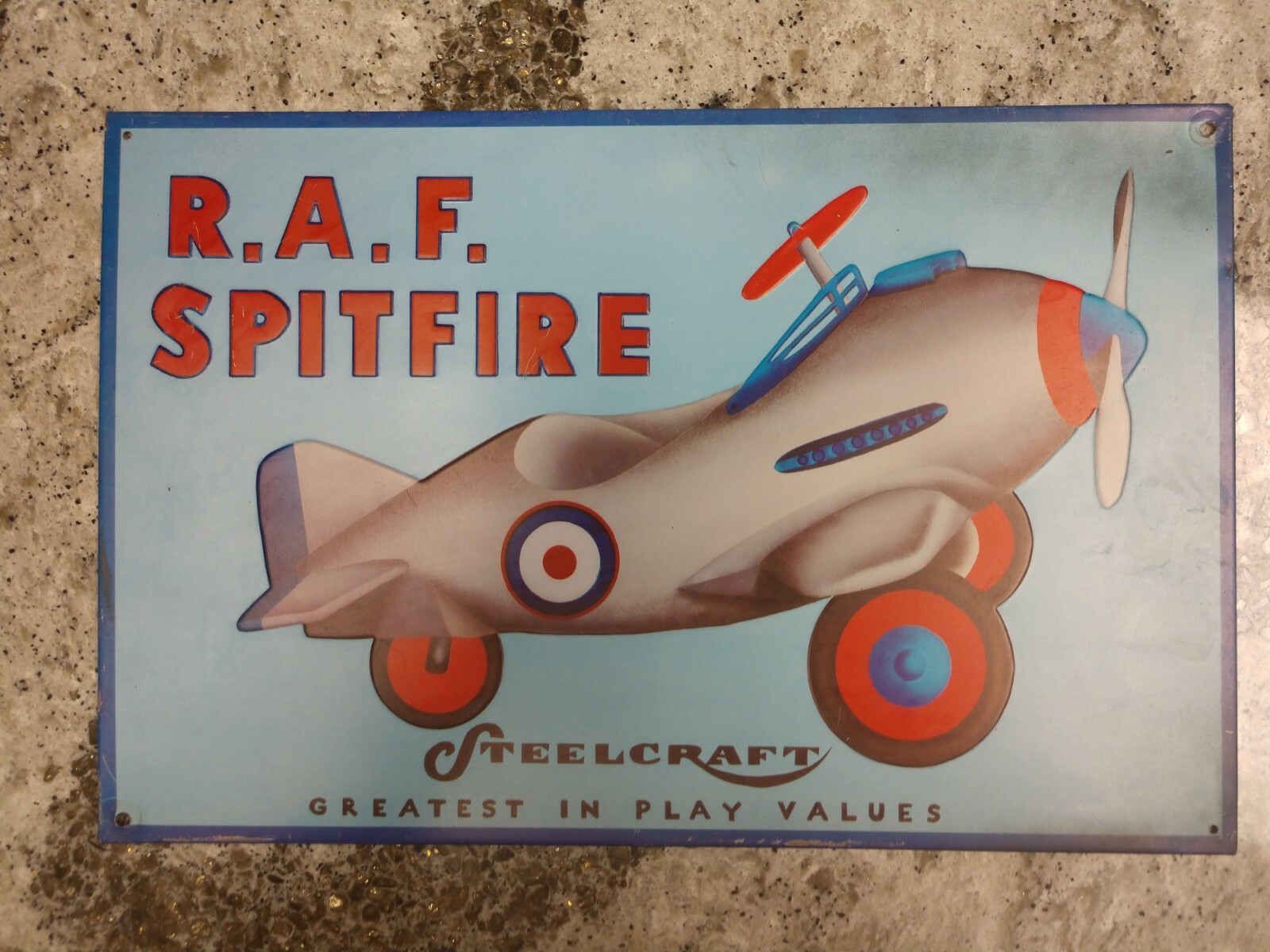 RAF R.A.F. Spitfire "Steelcraft" Toy Airplane Tin Sign | 16" x 10.5" | eBay