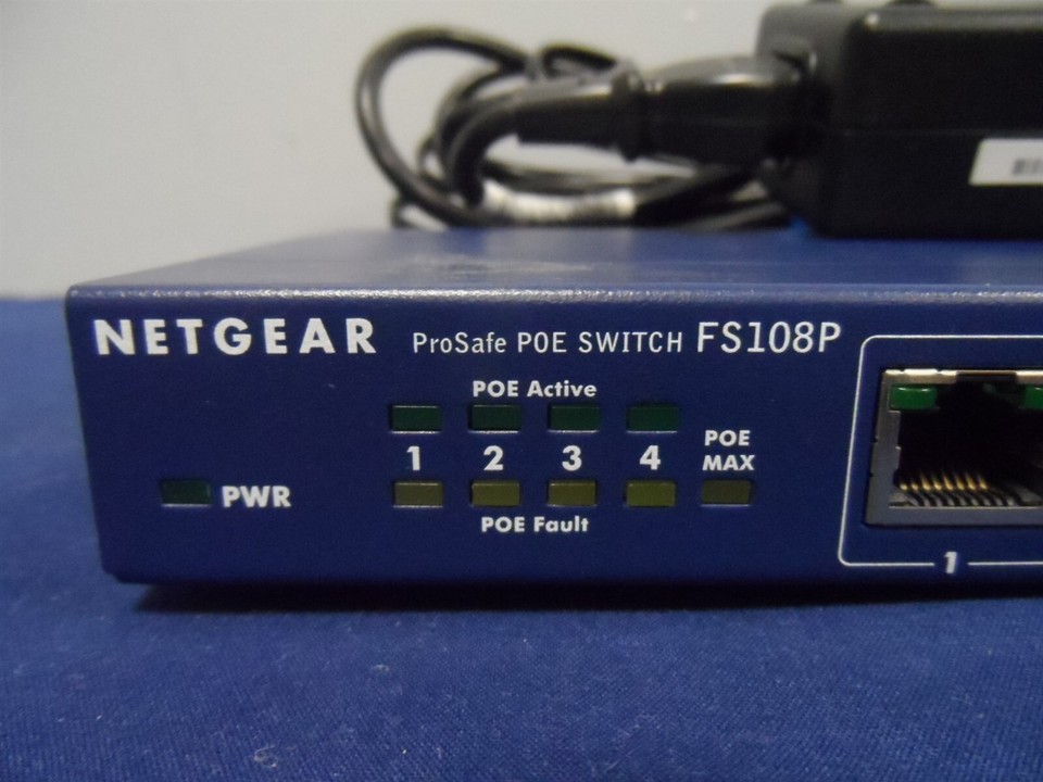 Netgear ProSafe FS108P 8 Port with POE 10/100 Fast Ethernet Switch ...
