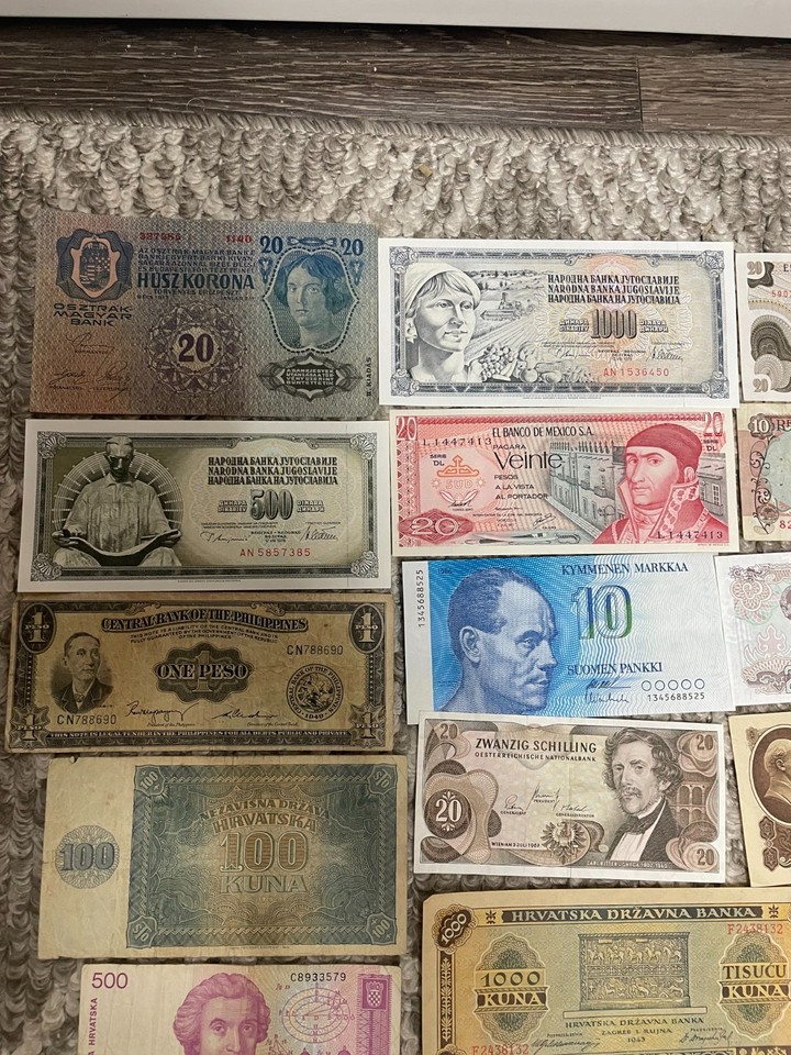 Lot of 20 Foreign Paper Money World Currency Banknotes - Circulated ...