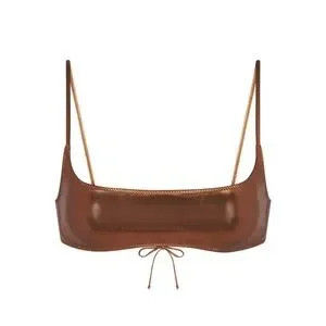 Skims Metallic Swim Micro Scoop Bikini Top - Penny - Large | eBay