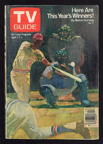 1978 TV GUIDE COVER'S ONLY ~ BASEBALL by ARTIST BERNARD FUCHS ~ COVER'S ...