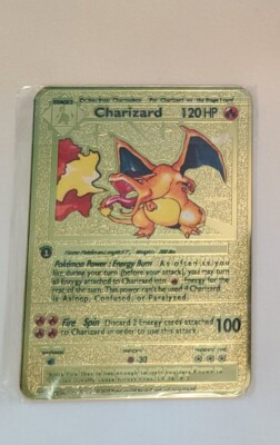 Charizard Metal Gold Card Pokémon | eBay