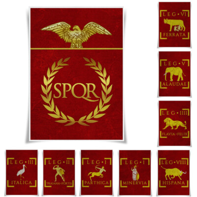 Ancient Roman Legion Banner A3 Poster SPQR Flag Print Home Wall Art ...