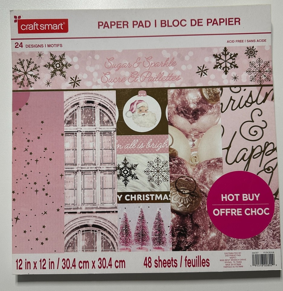 Craftsmart 12x12 Paper Pad-Variation-Sugar & Sparkle, Christmas Plaids ...