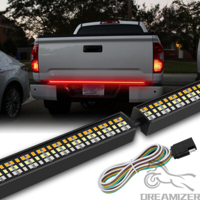 60" 3 Row LED Strip Tailgate Light Bar Reverse Brake Signal For Toyota ...