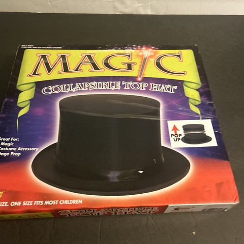Black Collapsible Magic Top Hat Magician Ringmaster Child Costume ...