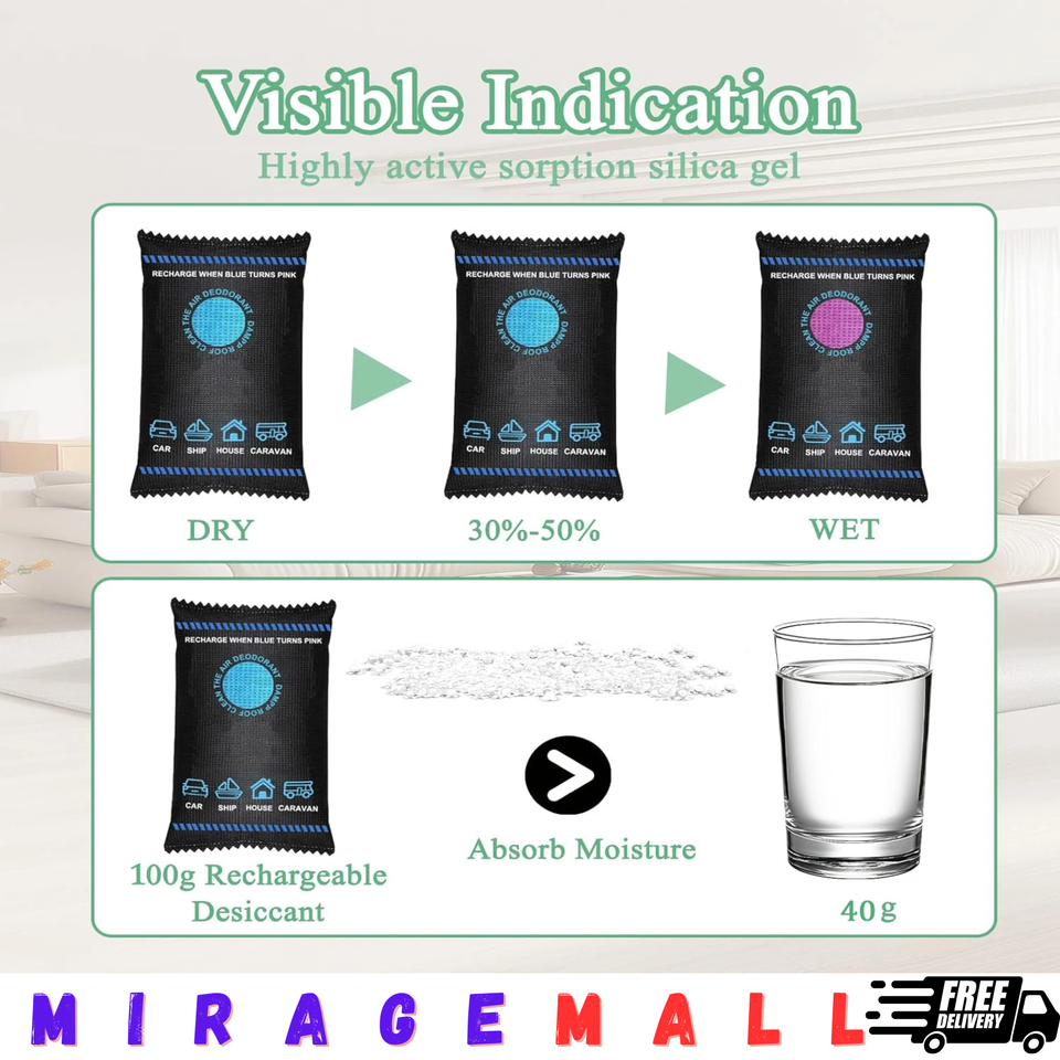 1PC Reusable Dehumidifier Bag Dehumidification Bag Desiccant Car Home ...