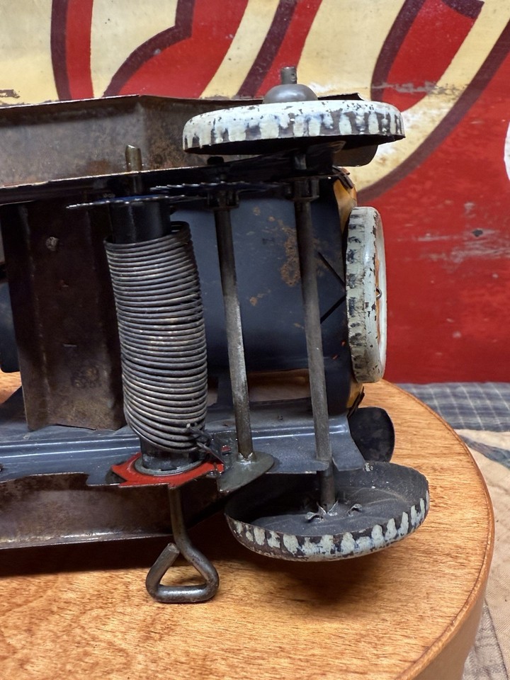 Vintage Yellow Taxi Bing German Limo Tin Clockwork Marx Toy Car W ...