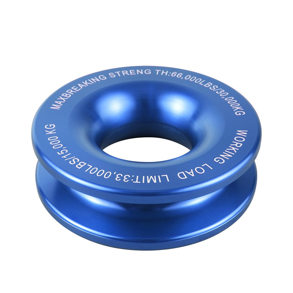 Recovery Ring Snatch Block Pulley For Soft Shackle Tow Winch Rope Blue ...