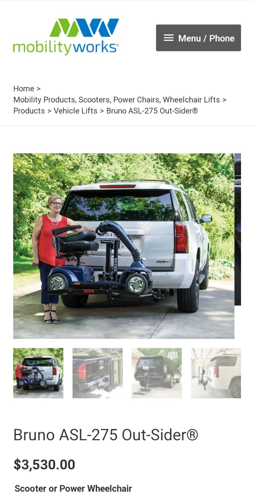 Exterior powerchair lift. Platform lift. Scooter lift Vehicle lift ...