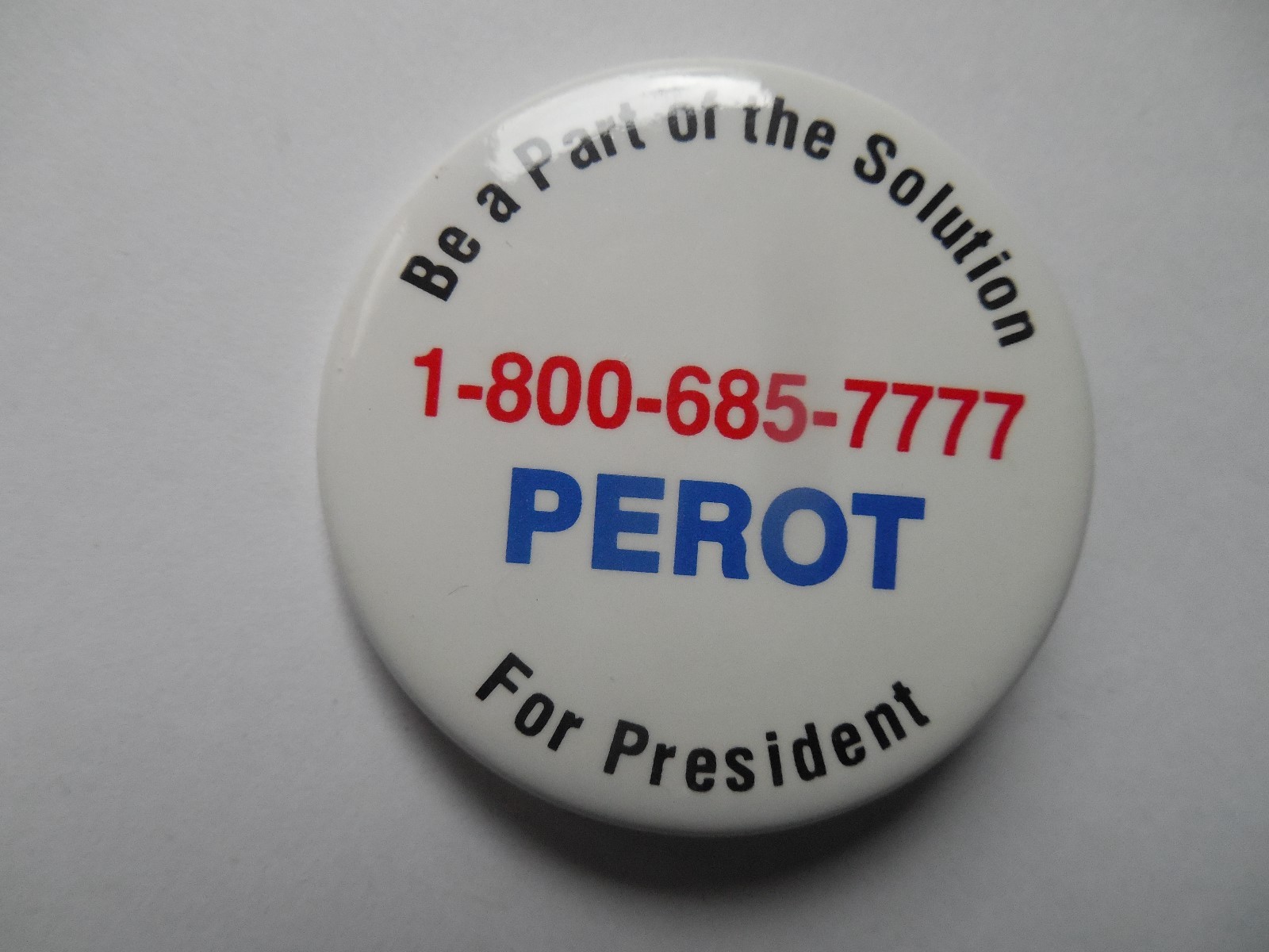 Presidential Campaign Pin Back Ross Perot President 1992 Candidate ...