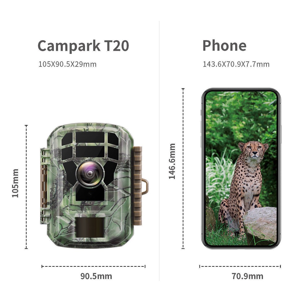 2Pcs Campark 1080P Trail Camera 20MP Wildlife Game IR Night Vision ...