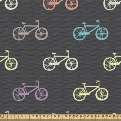 Bicycle Fabric by yard polyester Biking Retro Theme Cycling | eBay UK
