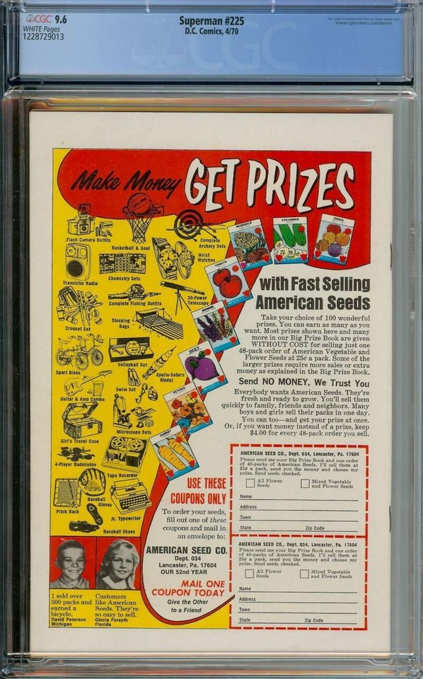 SUPERMAN #225 CGC 9.6 WHITE PAGES // TRAILS A SINGLE 9.8 ON THE CGC ...