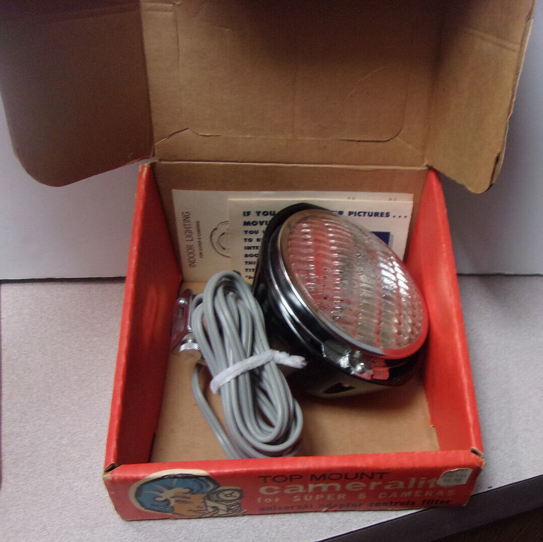 Vtg ACME-LITE Cameralite 91 Movie Camera Light Lamp FITS ALL SUPER 8 ...