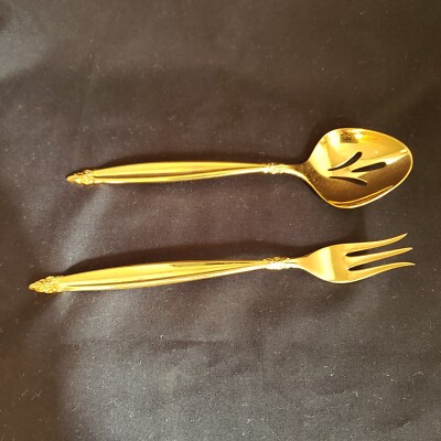 1847 Rogers Bros GARLAND International Gold Plate Silverware Relish ...