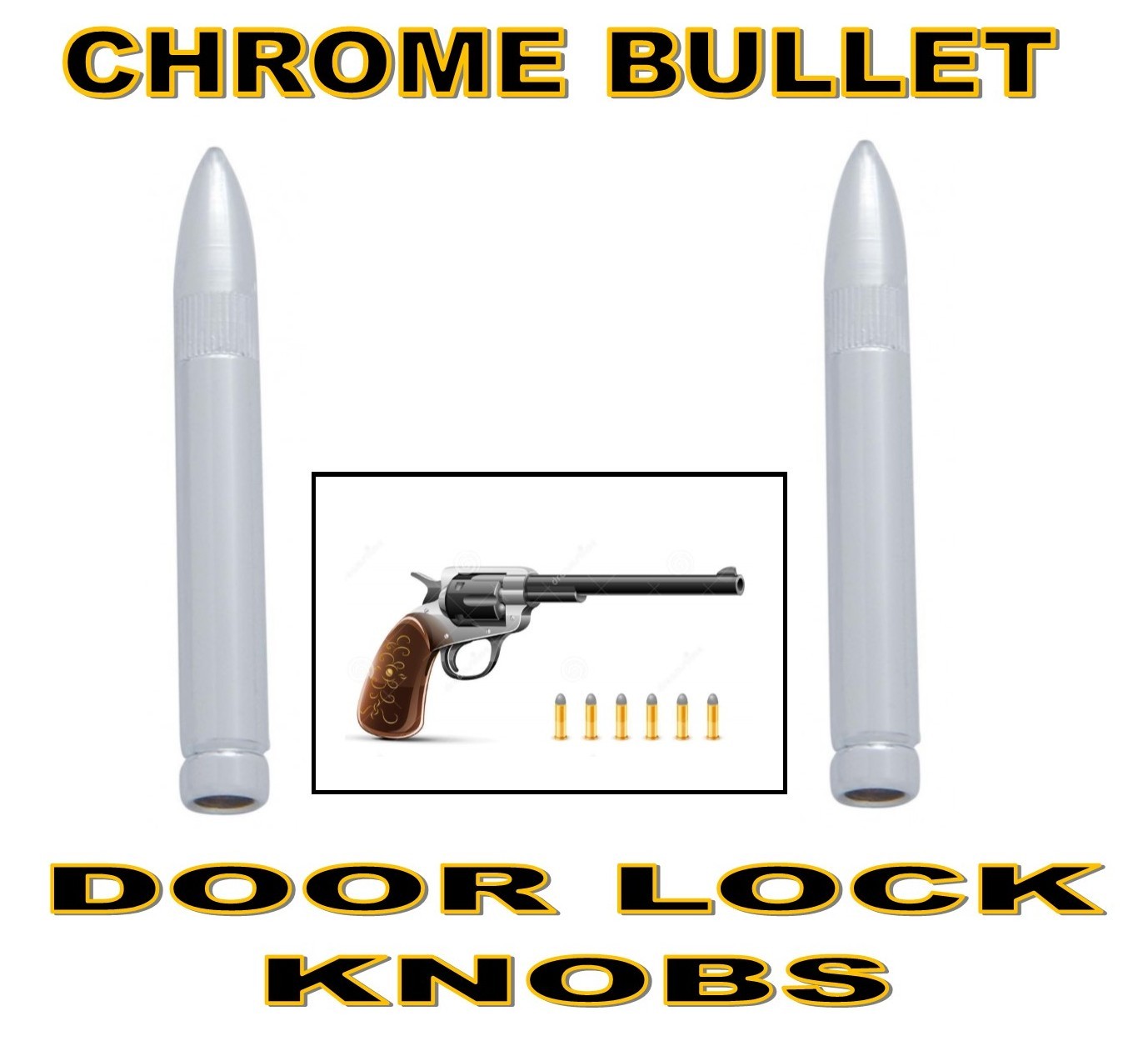 CHROME BULLET DOOR LOCK KNOBS (PAIR) All Semi- Trucks | eBay