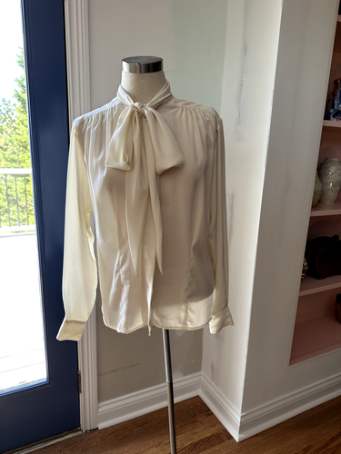 Vintage 1970s-1980s Evan Picone Cream-Colored Secretary Style Blouse | eBay