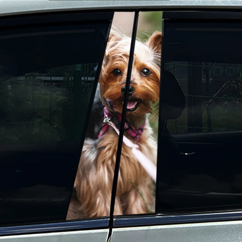 2pcs Dachshund Dalmatian Dog Car Center Pillar Sticker B Pillar ...