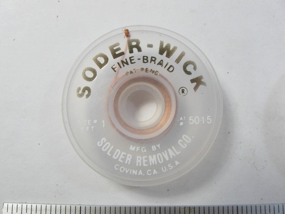 SODER-WICK FINE BRAID #4 50-4-5 NEW OLD STOCK 5 FOOT ROLL SPOOL 2 PACK ...