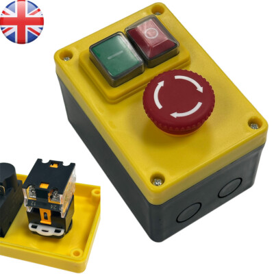 Lathe NVR (No Volt Release) Safety Switch & Stop Emergency Stop 220 ...