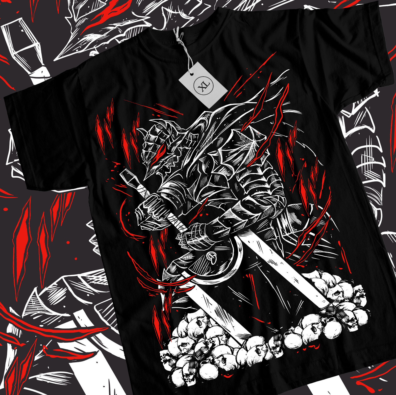 Berserk T-shirt Manga Strip Guts Berserker Armour Anime Black shirt ALL ...