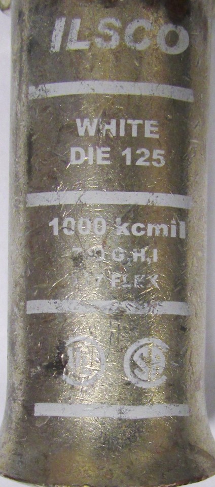 ILSCO CLNF 1000 12 134 White Die 125 1000 KCMIL Crimp On Cable Lug ...
