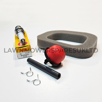 Mountfield RS100 Engine Service Kit Air Filter Spark plug Primer Bulb ...