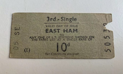 Vintage 1960s British Railway Rail Train Ticket LONDON EASTHAM 3rd ...