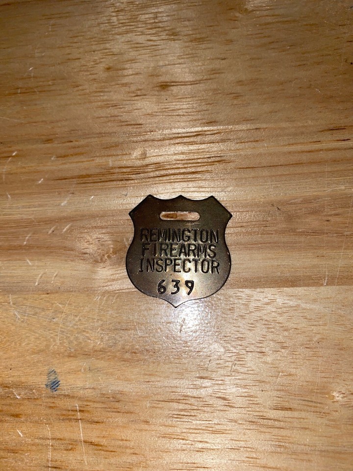 Remington Gunsmith Firearms Inspector Property Tag Solid BRASS Patina ...