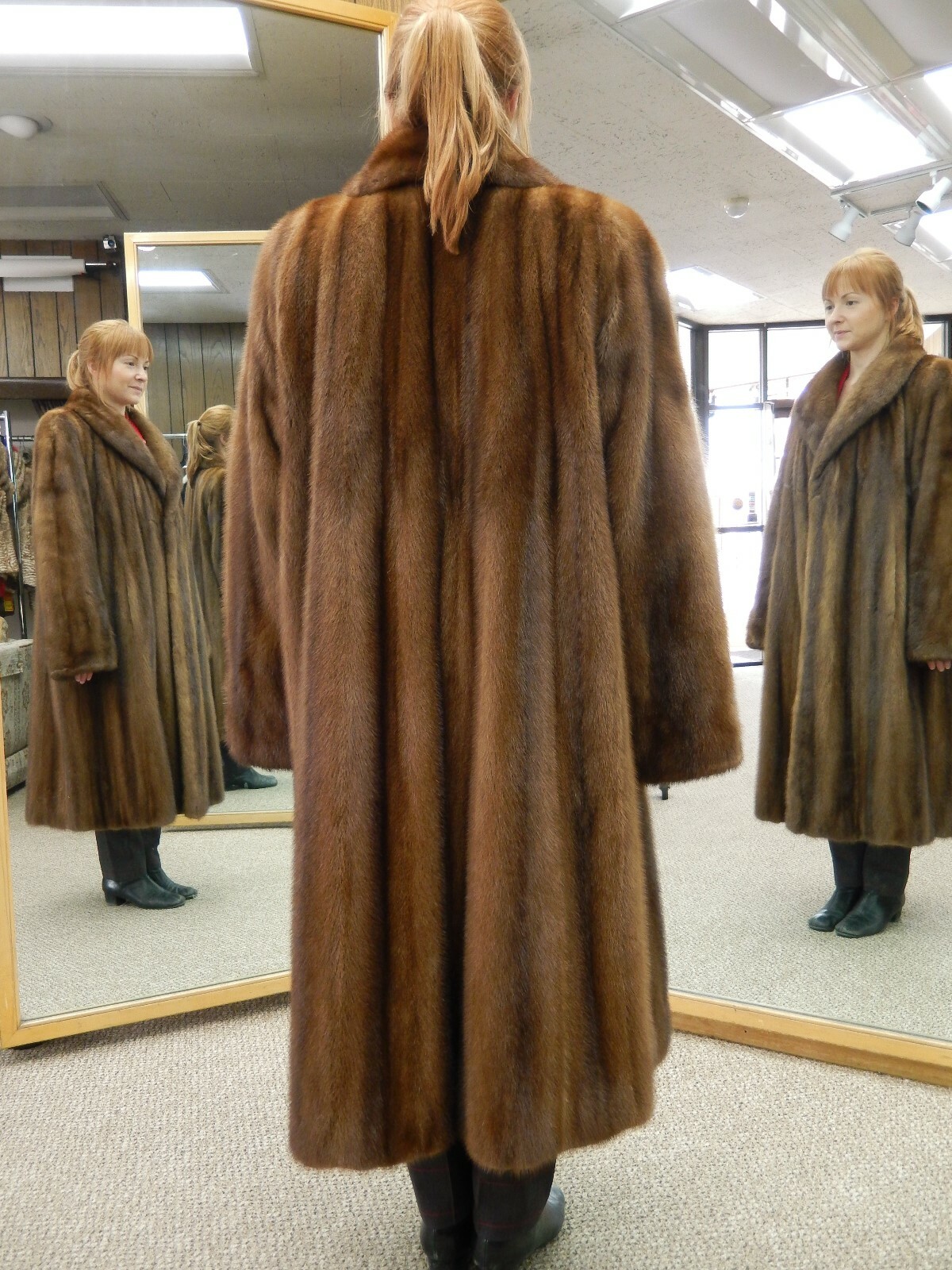 Mink Fur Long Coat Sizes L XL (14/16) | eBay