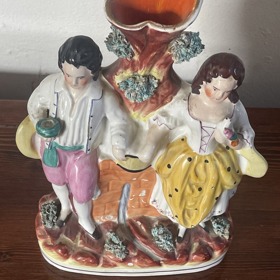 RARE Antique ORIGINAL Staffordshire Figurine with bird XIX CENTURY | eBay