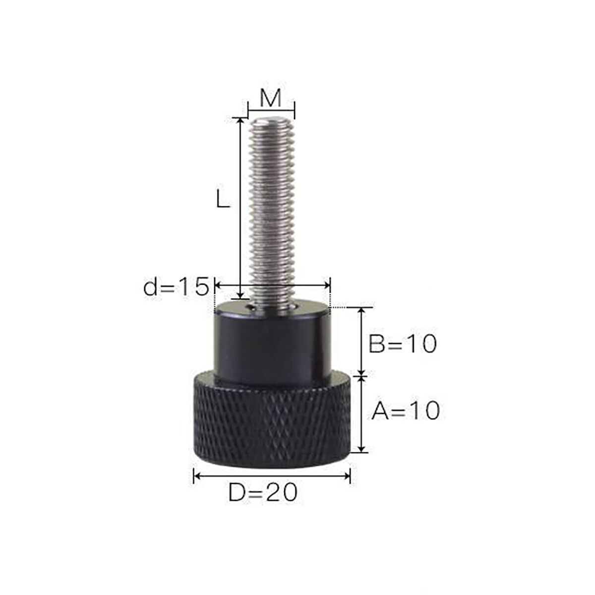 M6 M8 M10 Aluminium+Stainless Knurled Thumb Screw Hand Grip Knob Head ...