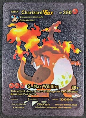 Charizard Vmax Black Foil Fan Art Collectors Pokemon Card (NM) | eBay