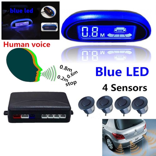 Car Parking Sensor System+ 4 Sensors Backup Reverse Rear Radar Alert ...