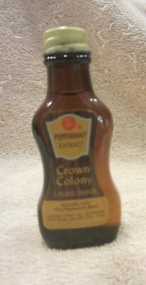 Crown Colony Peppermint Extract 1 OZ Glass Bottle W/ Metal Cap | eBay