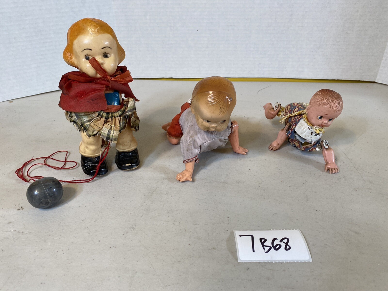 Antique toy mechanical wind up baby dolls crawling babies lot 7B68 | eBay
