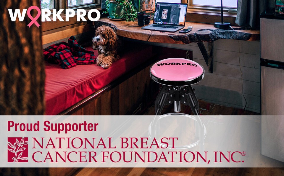 WORKPRO Heavy Duty Bar Stool Adjustable Hydraulic Work Shop Swivel ...