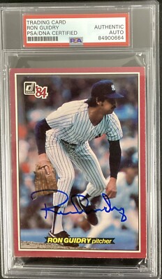 Ron Guidry Signed 1984 Donruss Action All Star #51 Baseball Card Auto ...