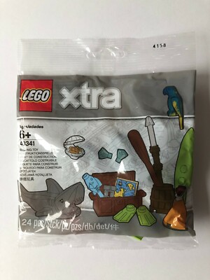 Lego XTRA Ocean/Sea Accessories Set 40341 Shark, Treasure Chest,Oyster ...
