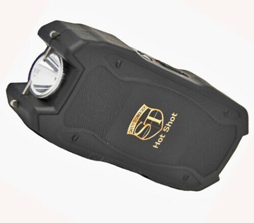 Hot Shot Stun Gun With Flashlight And Battery Meter Black LIFETIME ...