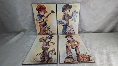 Vintage Wall Art Mounted Massimo Big Eye Hobo Kids Made in Italy 8x11 ...