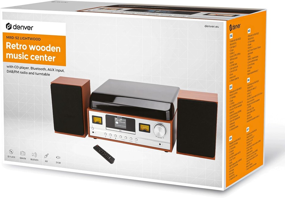 Denver MRD-52 Record Player Hi-Fi System With 2.4-inch Colour Screen ...