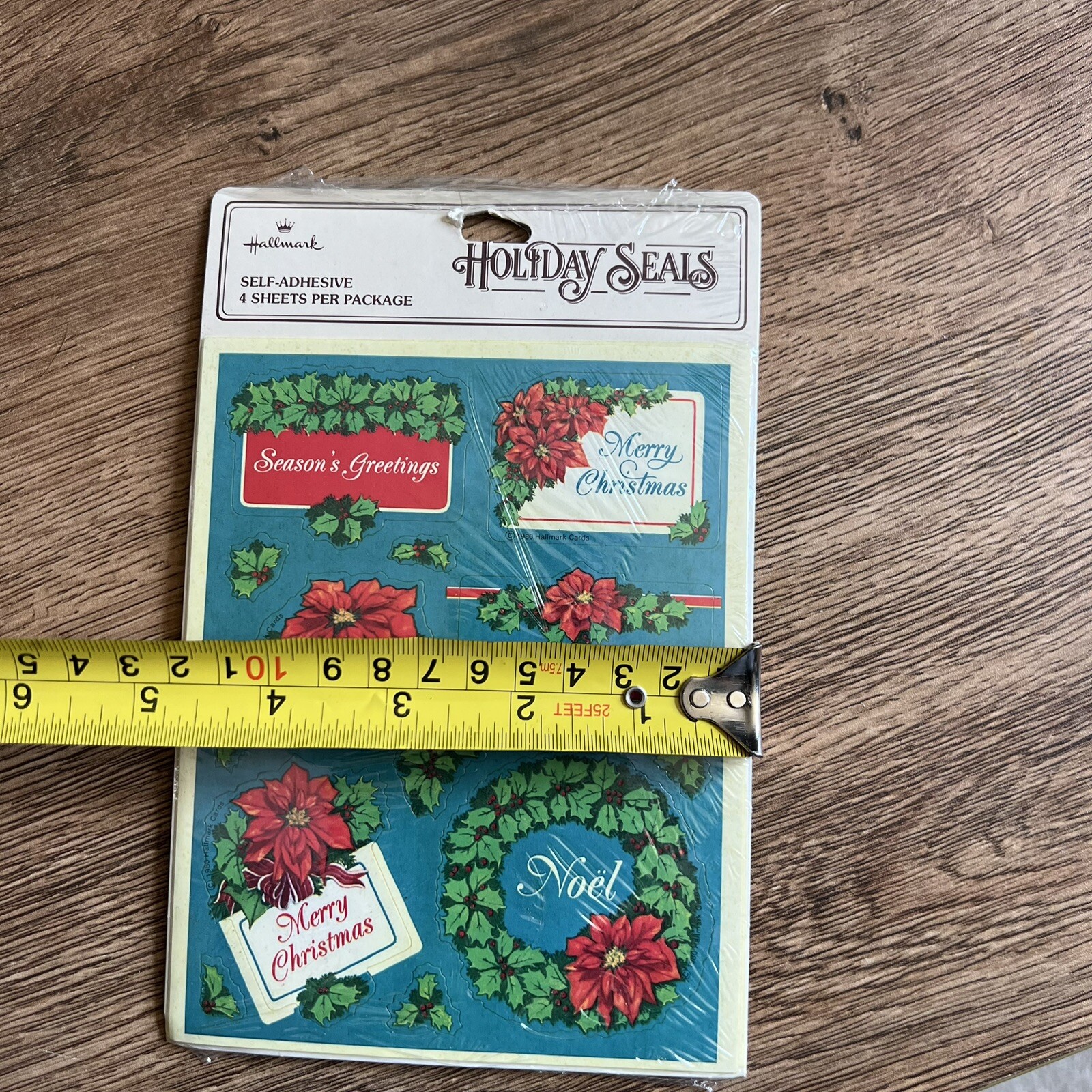 NOS Hallmark Christmas Stickers seals 4 sheets 1980 Holiday Seals Vtg ...
