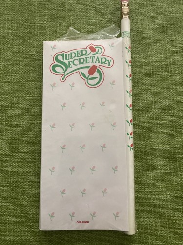 Vintage Sealed 1993 Contemporary Designs Notepad/Pencil Super Secretary ...