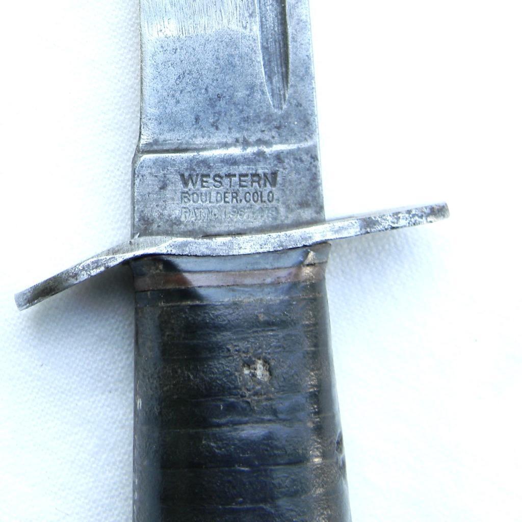 WW2 USA Western L77 Commando American fighting knife, orig scabbard ...
