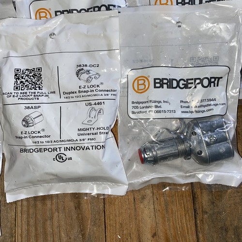NOS Bridgeport 14/2 to 10/3 3/8” FMC EZ Lock Connector Snap-In (LOT OF ...